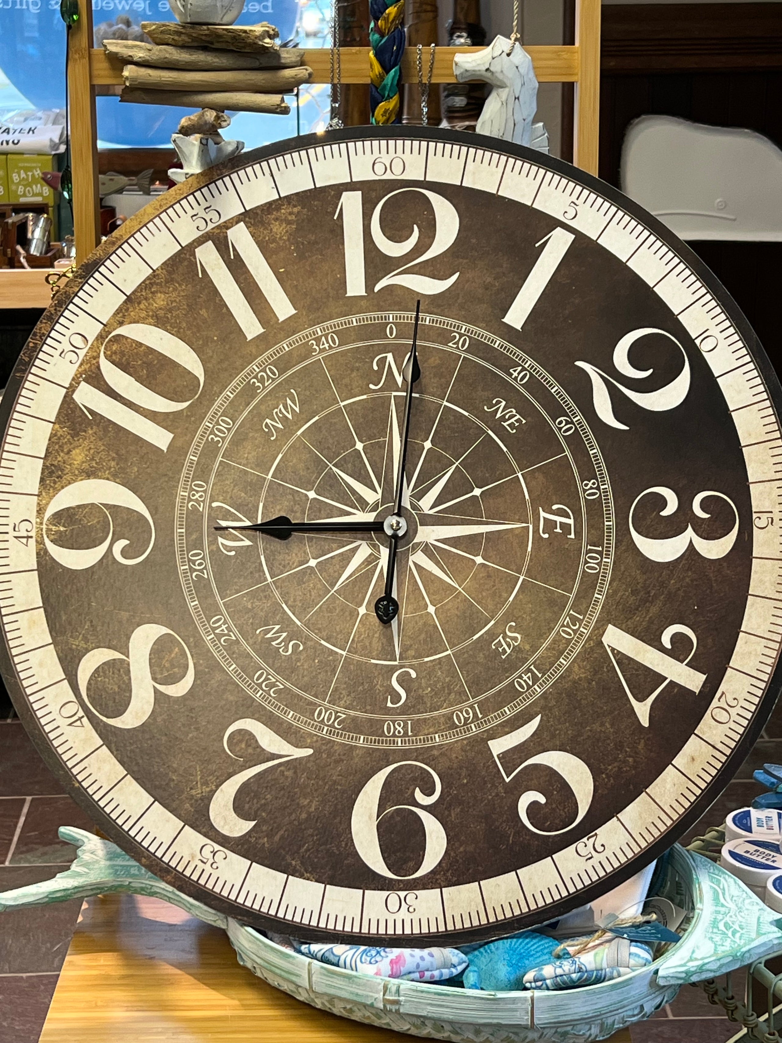 Compass Rose Clock Low Tide Jewelry Co